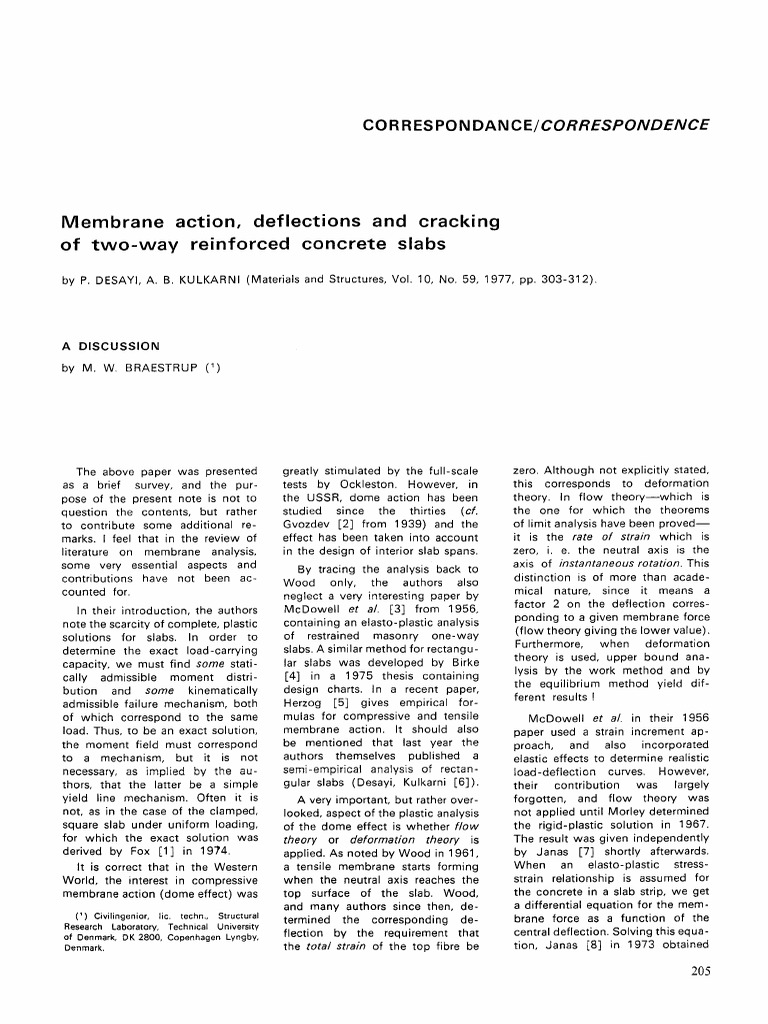 Membrane Action, Deflections and Cracking of Two-Way Reinforced ...