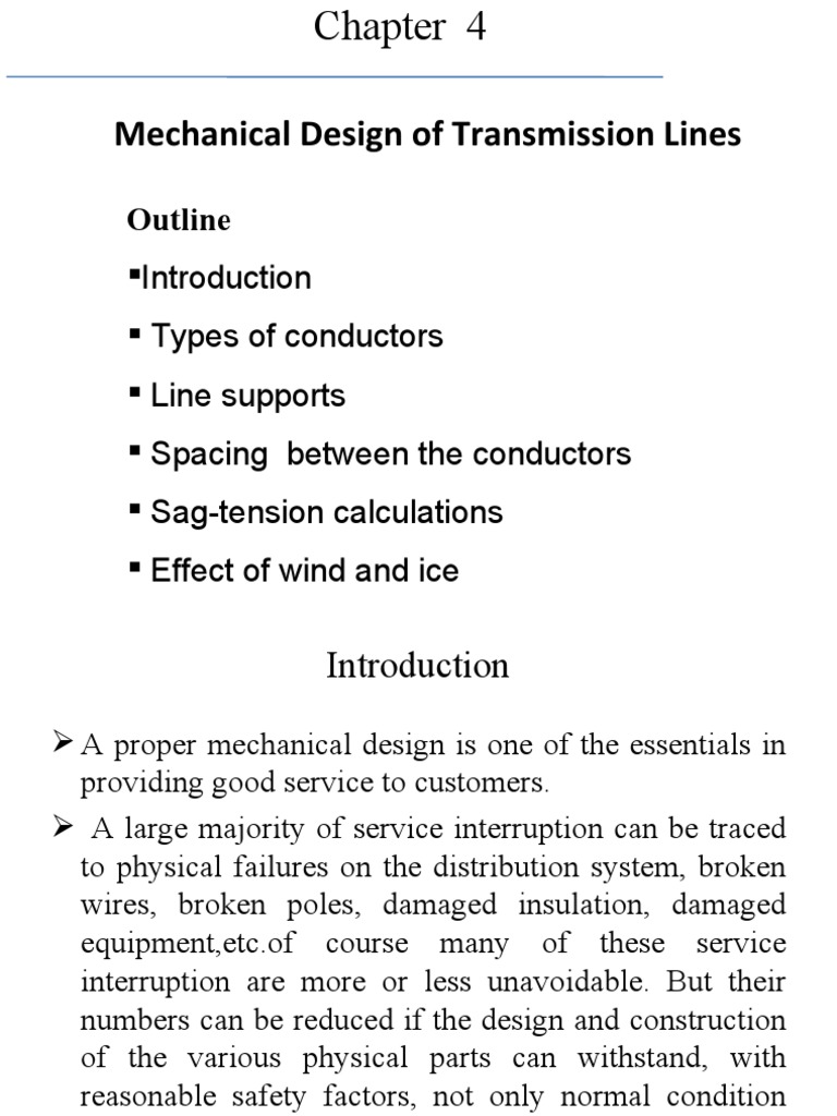 Lecture 4 - Mechanical Design of Transmission Lines | PDF | Electrical ...