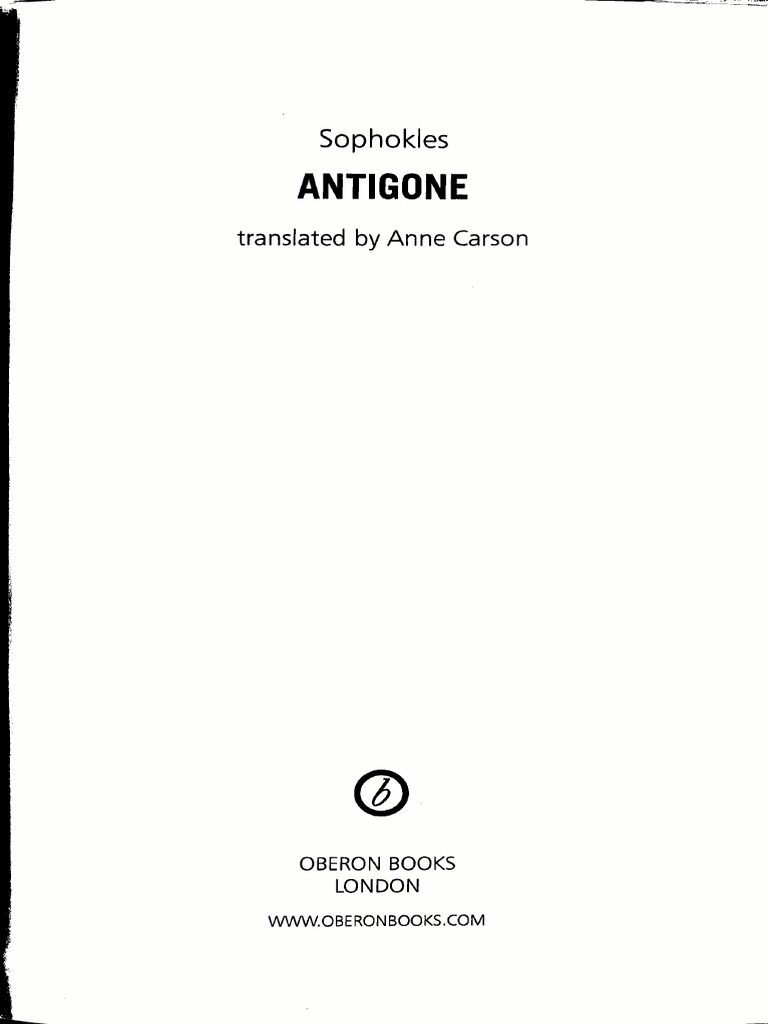 Antigone Trans. Ann Carson | PDF