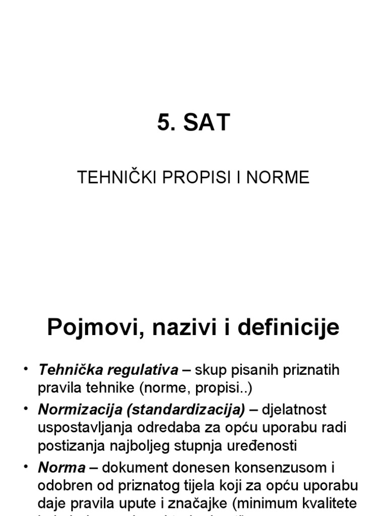05-Tehnički Propisi I Norme | PDF