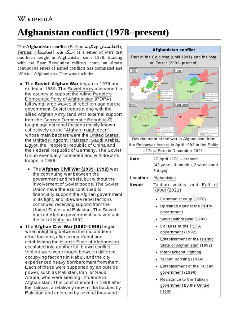 Afghanistan Conflict (1978-Present) | PDF | Northern Alliance | Taliban