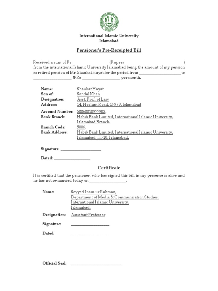 Pension Form | PDF