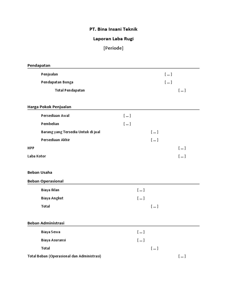 Laporan Laba Rugi Multiple Step | PDF