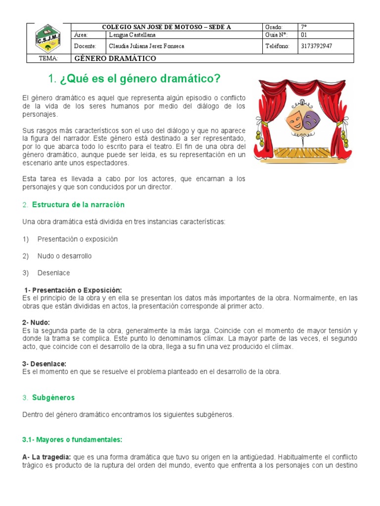 Género Dramático | PDF | Tragedia | Comedia