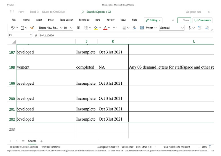 Book 3.xlsx - Microsoft Excel Online | PDF