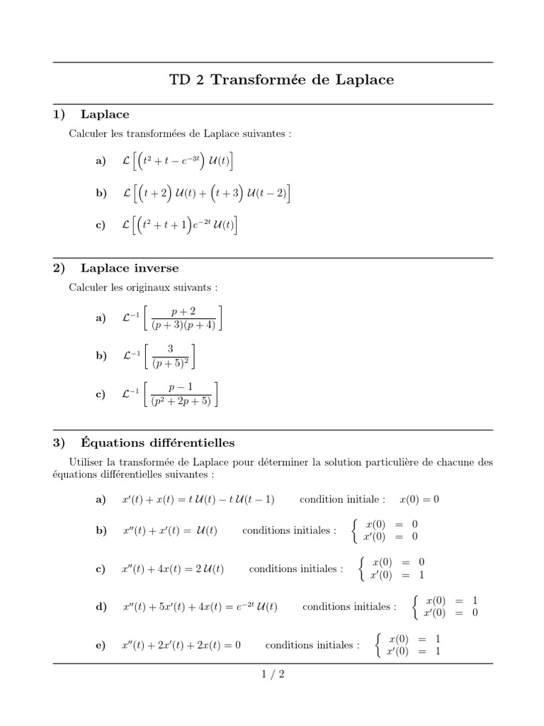 TD2 Corrigé | PDF | Analyse fonctionnelle | Analyse de Fourier