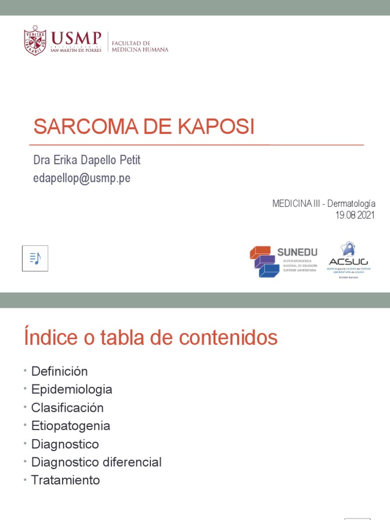 Sesion 18 y 19 Teoria C Sarkoma de Kaposi | PDF | Sarcoma | Cáncer