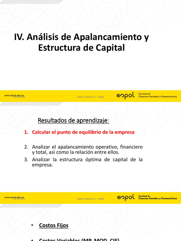 Capítulo 4.2. Punto de Equilibrio y Apalancamiento | Descargar gratis PDF | Apalancamiento ...