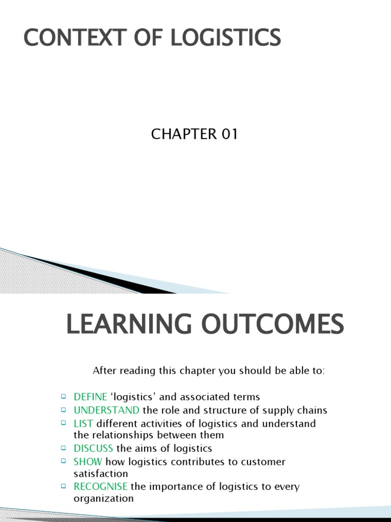 01 - The Context of Logistics | PDF | Logistics | Supply Chain
