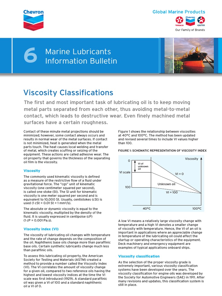 Marine Lubricants Information Bulletin: Viscosity Classifications | PDF ...