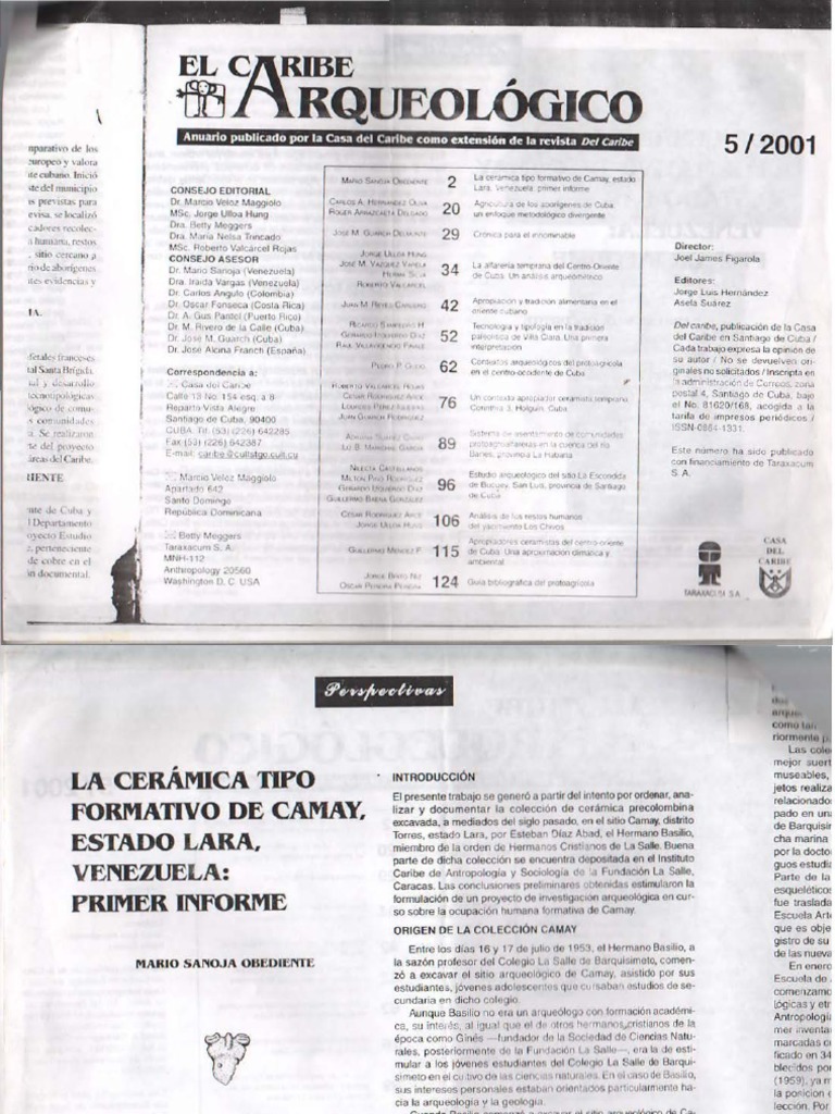 Sanoja, M. 2001 - Camay Caribe Arqueologico | PDF