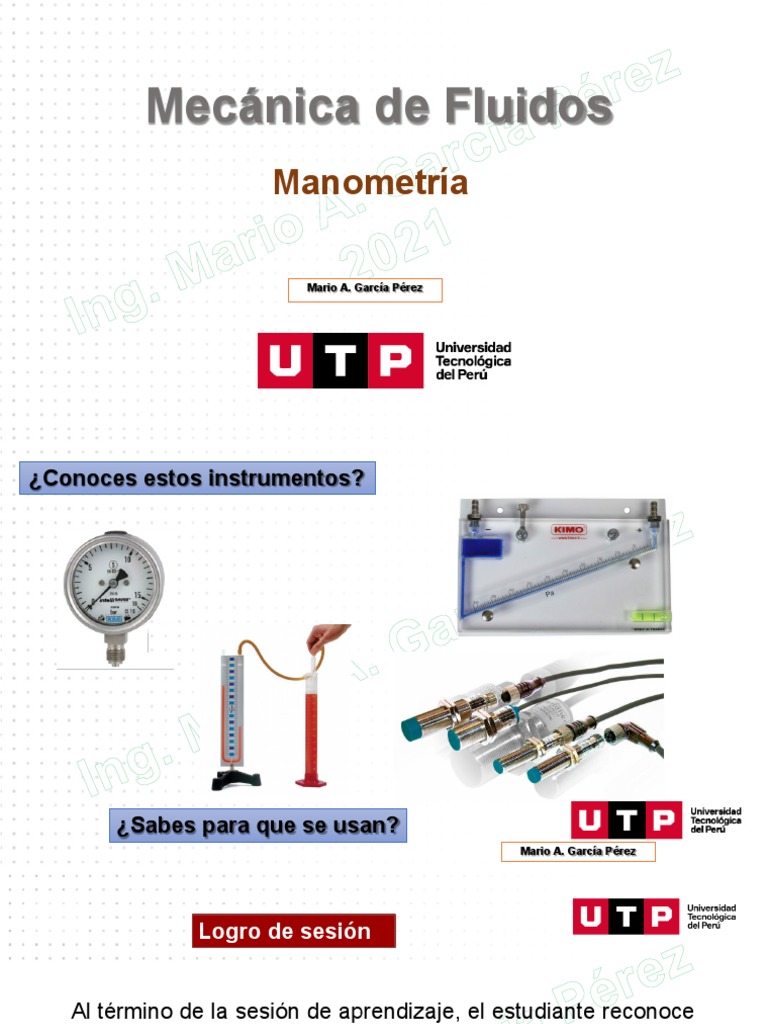 Manometría | PDF | Presión | Medida de presión