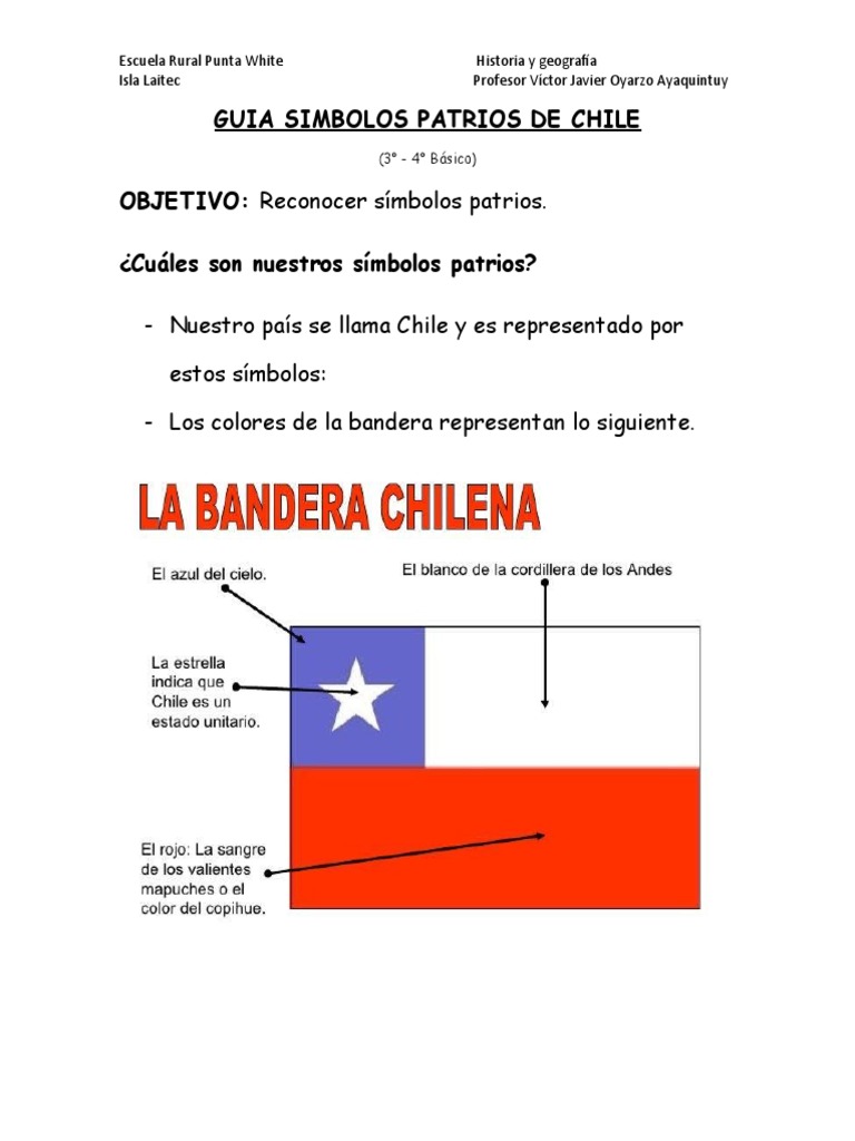 Guia Simbolos Patrios de Chile 3° - 4° | PDF