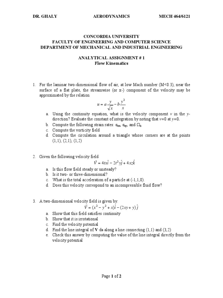 Hw 1 And Soln Compressed Pdf Fluid Dynamics Aerodynamics