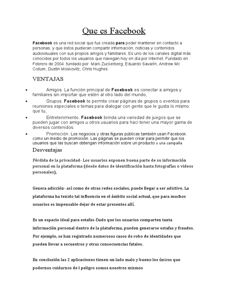 Definición y funciones de Facebook | PDF | Facebook | Informática