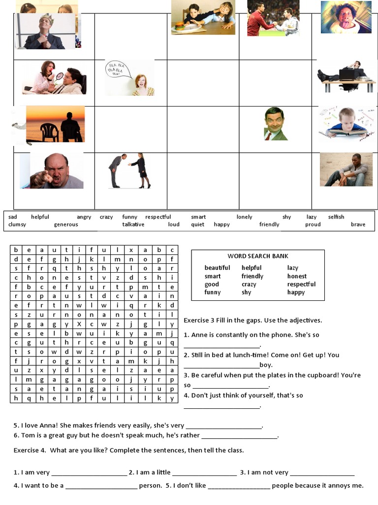 Describing People Personality Appearance Worksheet Templates Layouts ...