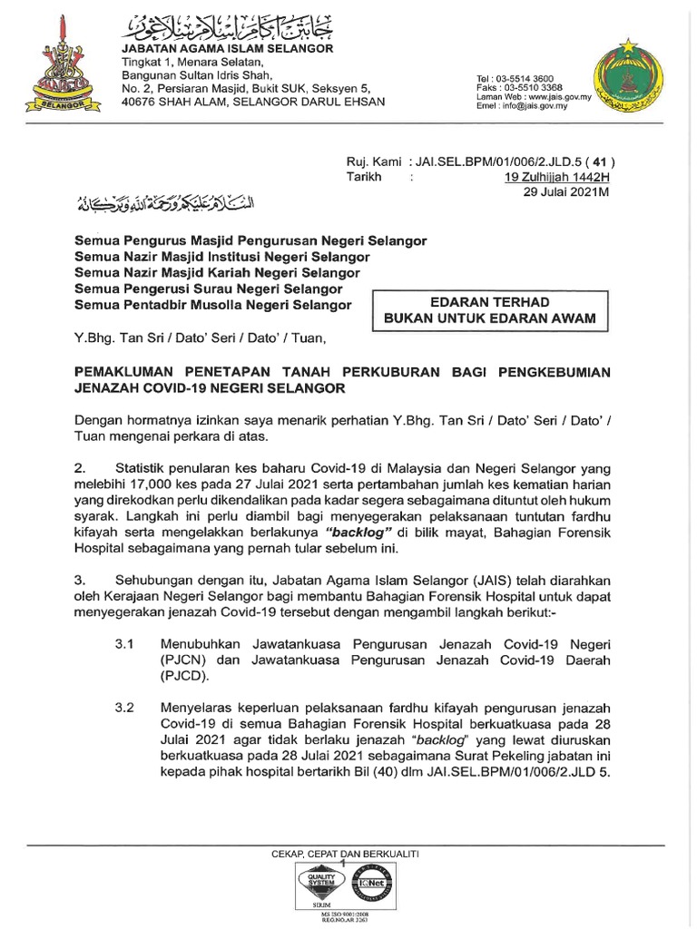 Ketetapan Penetapan Tanah Kubur Pjc-19 | PDF