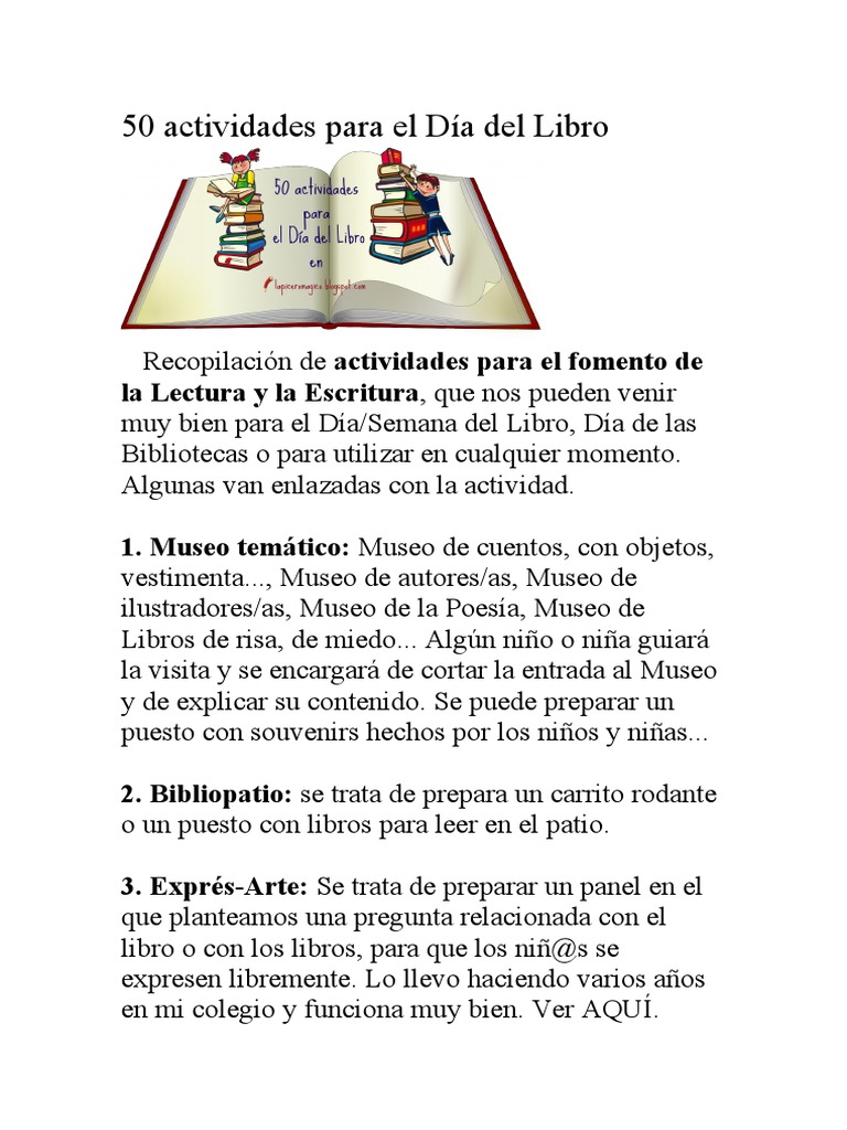 Actividades para el Día del Libro | PDF | Libros | Poesía