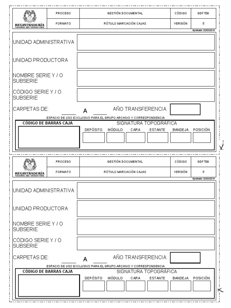 Rótulo Cajas Versión 5 Gdft09 | PDF | Gestión de registros | Informática