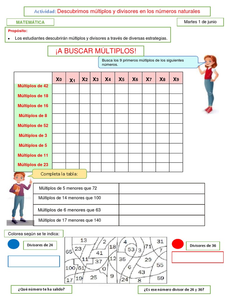 Ficha Interactiva De Múltiplos Y Divisores Para 5º, 44% OFF
