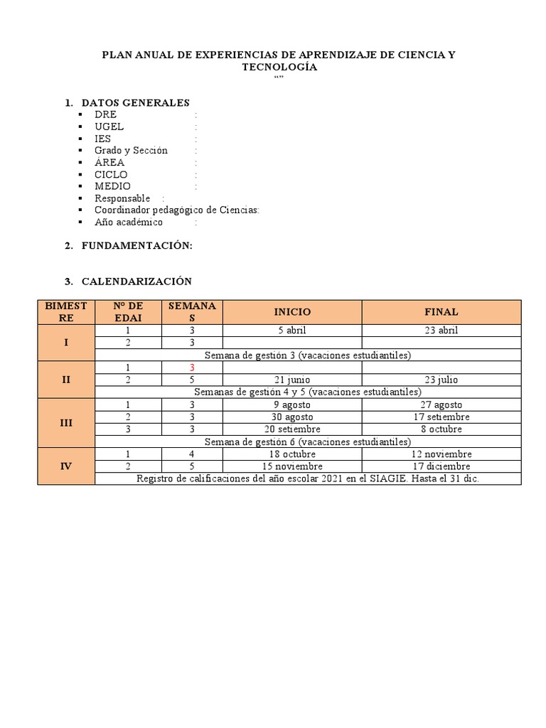 FORMATO - Programación Anual CyT | Descargar gratis PDF | Aprendizaje | Evaluación