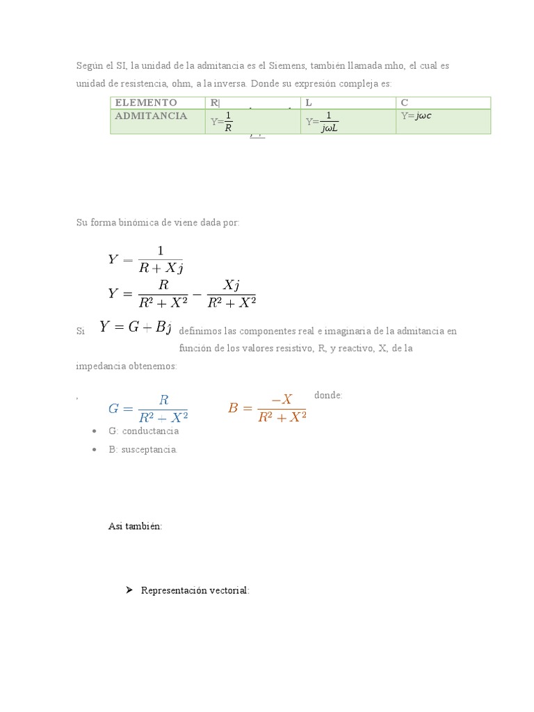 Elemento R - L C Admitancia | Descargar gratis PDF | Impedancia ...