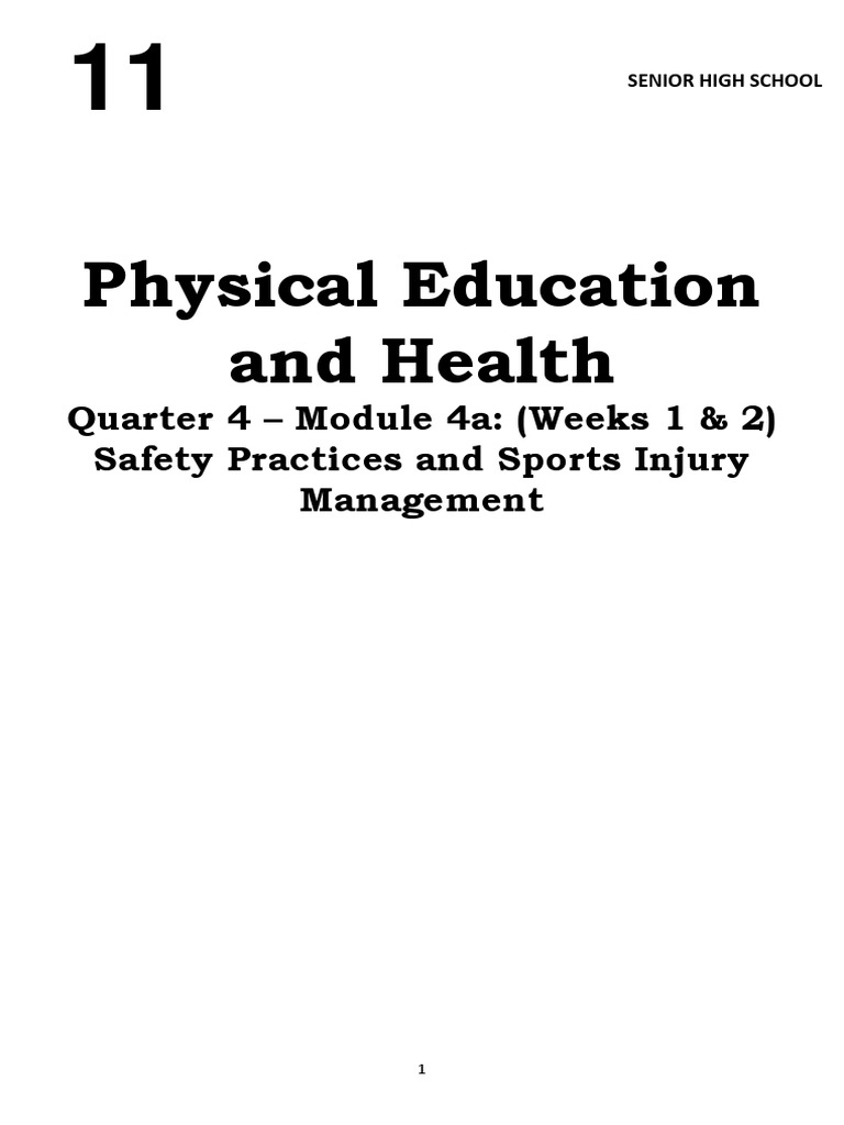 PE11 Q4 Module4a Weeks1and2 | PDF | Knee | Concussion