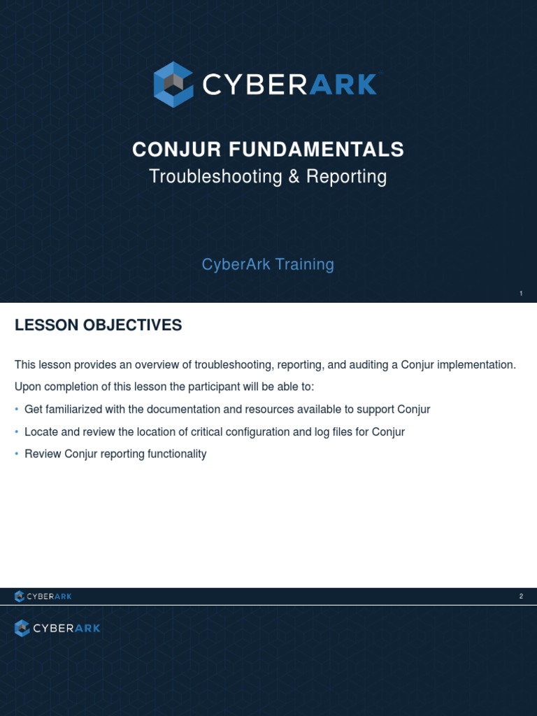 Conjur Fundamentals: Troubleshooting & Reporting | PDF | Command Line Interface | Networking