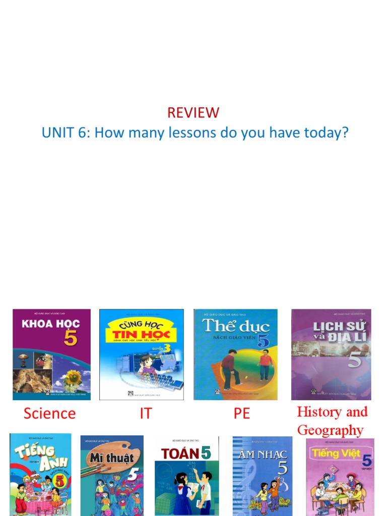 UNIT 6: How Many Lessons Do You Have Today?: Review | PDF