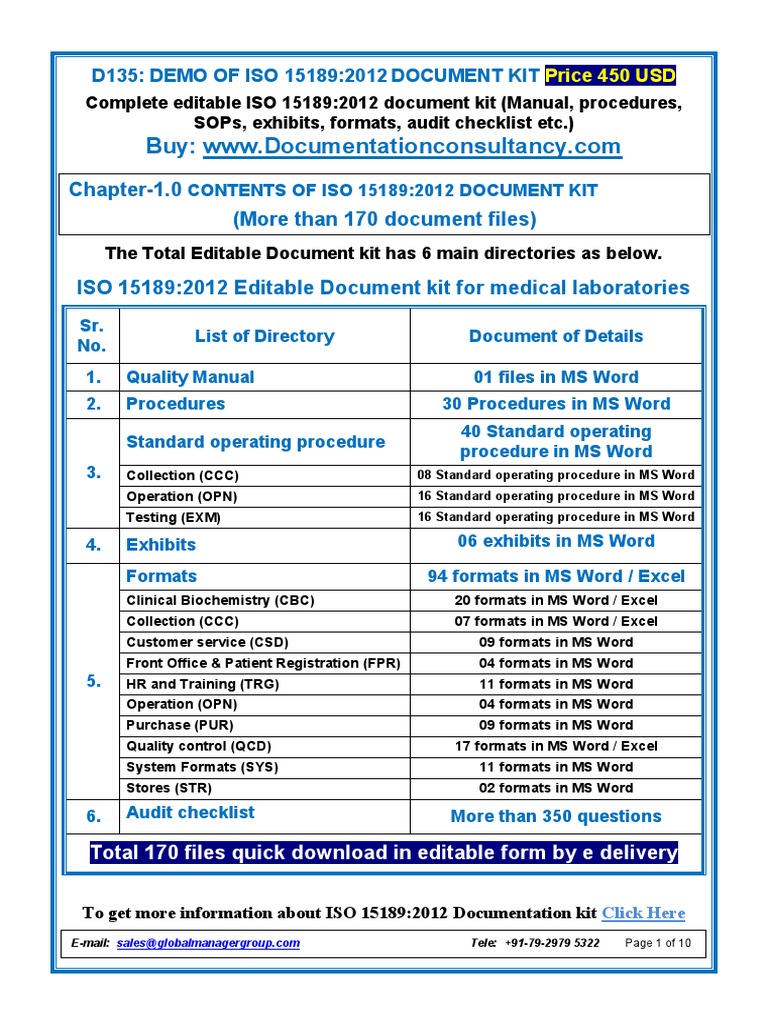 Iso 15189 Manual Documents | PDF | Audit | International Organization For Standardization
