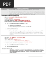 PDS-Work Experience Sheet | PDF | Finance & Money Management