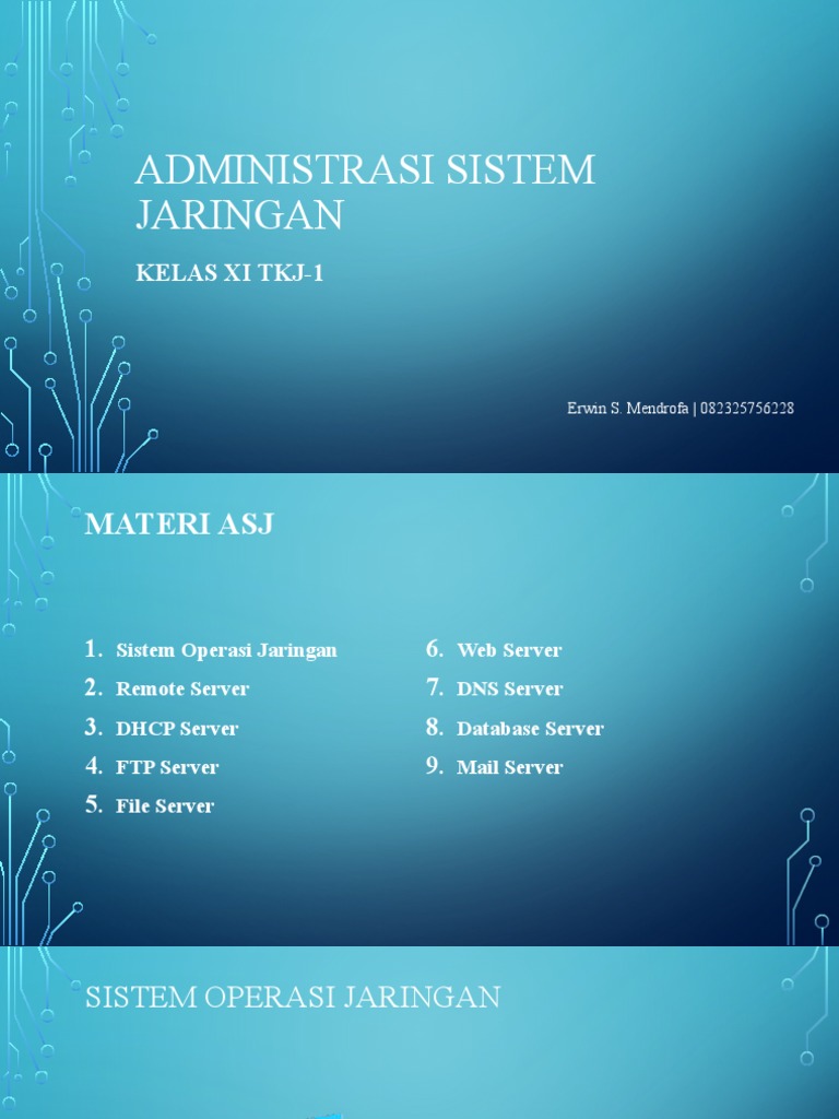 Administrasi Sistem Jaringan: Kelas Xi Tkj-1 | PDF