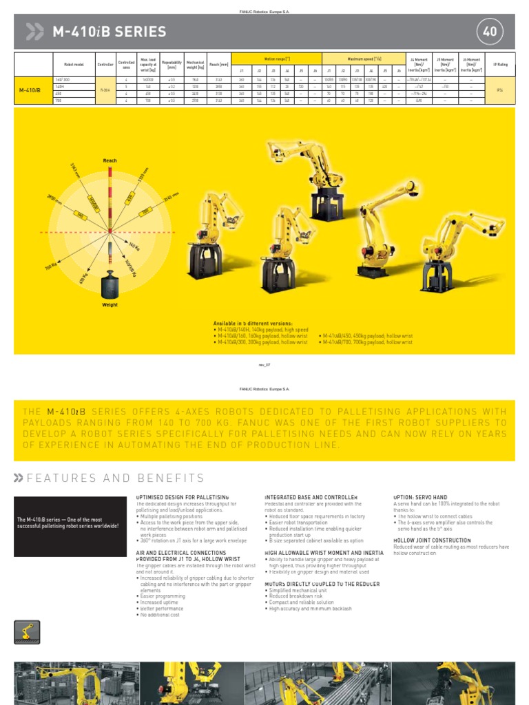 533 Fanuc M 410ib 140h Robot Adatlap | PDF | Manufactured Goods ...
