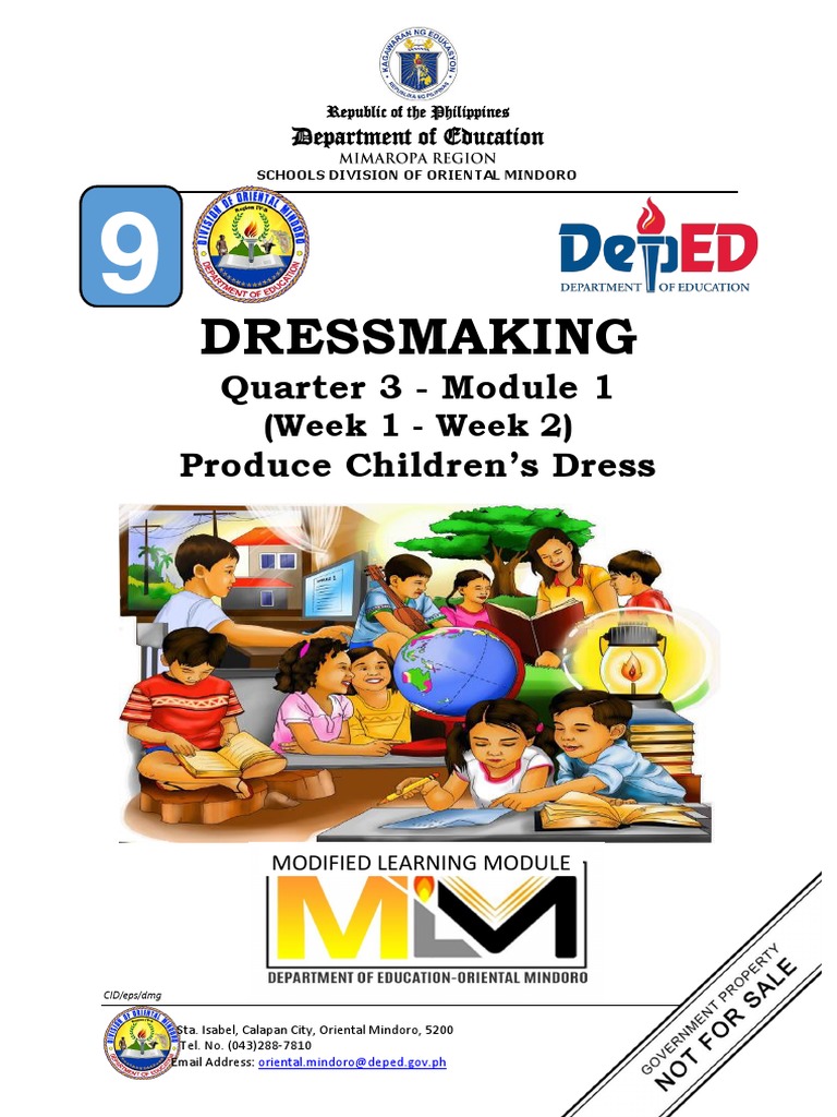 Dressmaking: Quarter 3 - Module 1 Produce Children's Dress | PDF ...