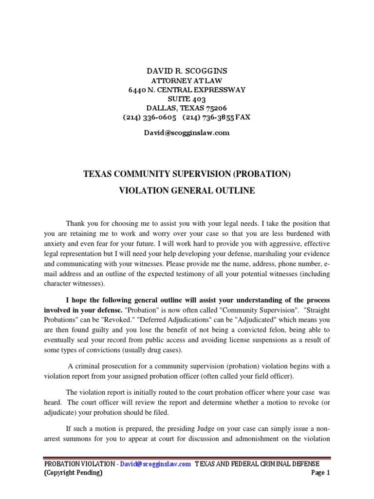 Texas Probation Violation Overview | PDF | Probation | Witness