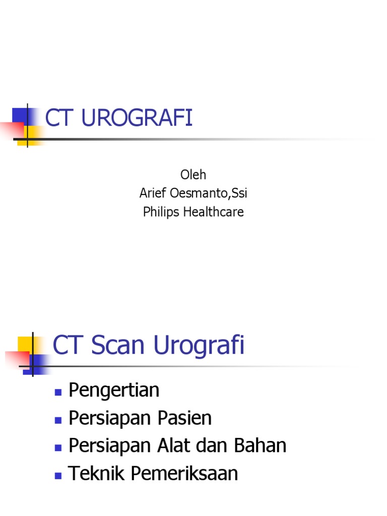 CT Urography Technique | PDF