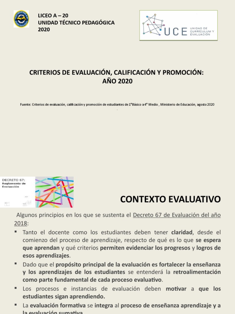 Criterios de Promoción Escolar, Calificación Y, Evaluación PPT ...