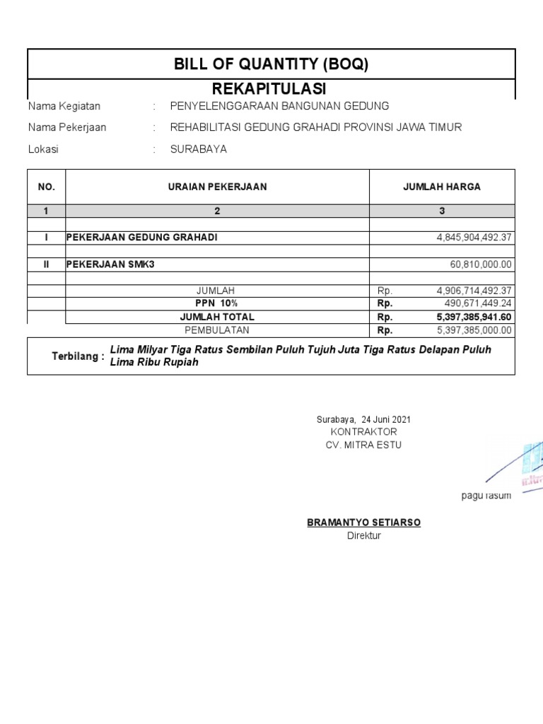 BOQ Grahadi OK | PDF