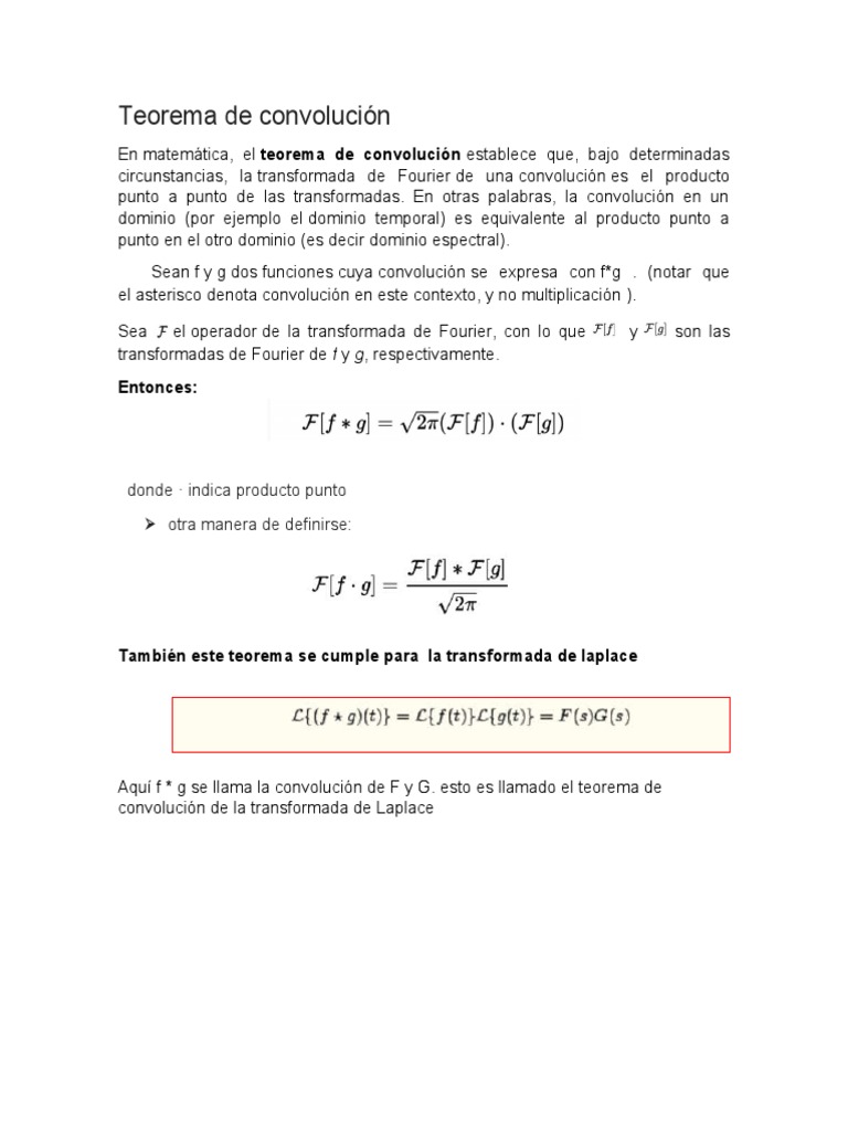 Teorema de Convolución | PDF | Circunvolución | Linealidad