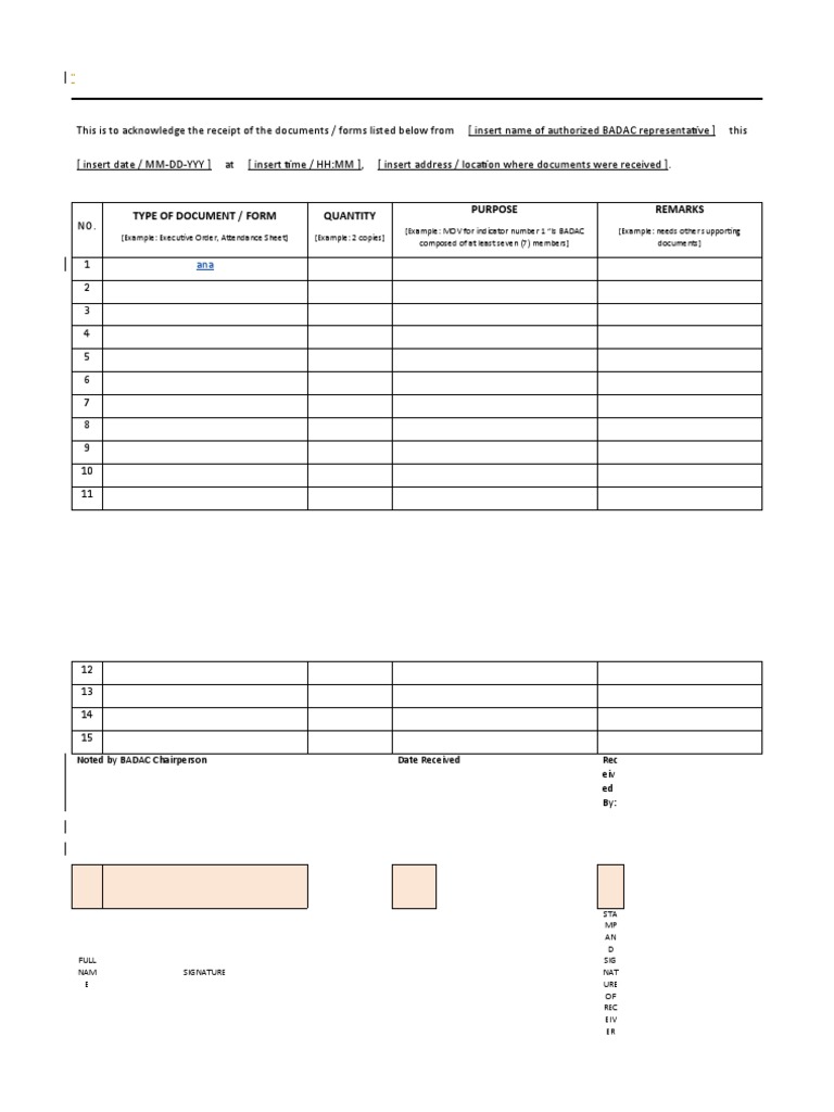2 BADAC FORM - Document Transmittal Form | PDF