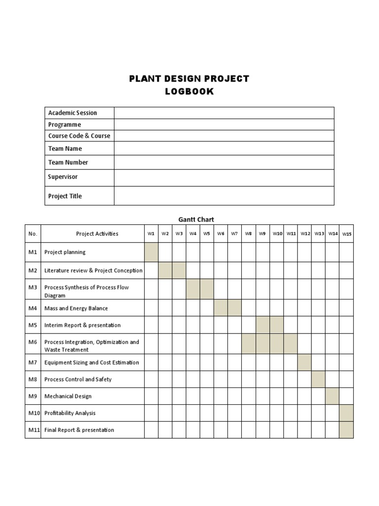 Plant Design Project Logbook | PDF
