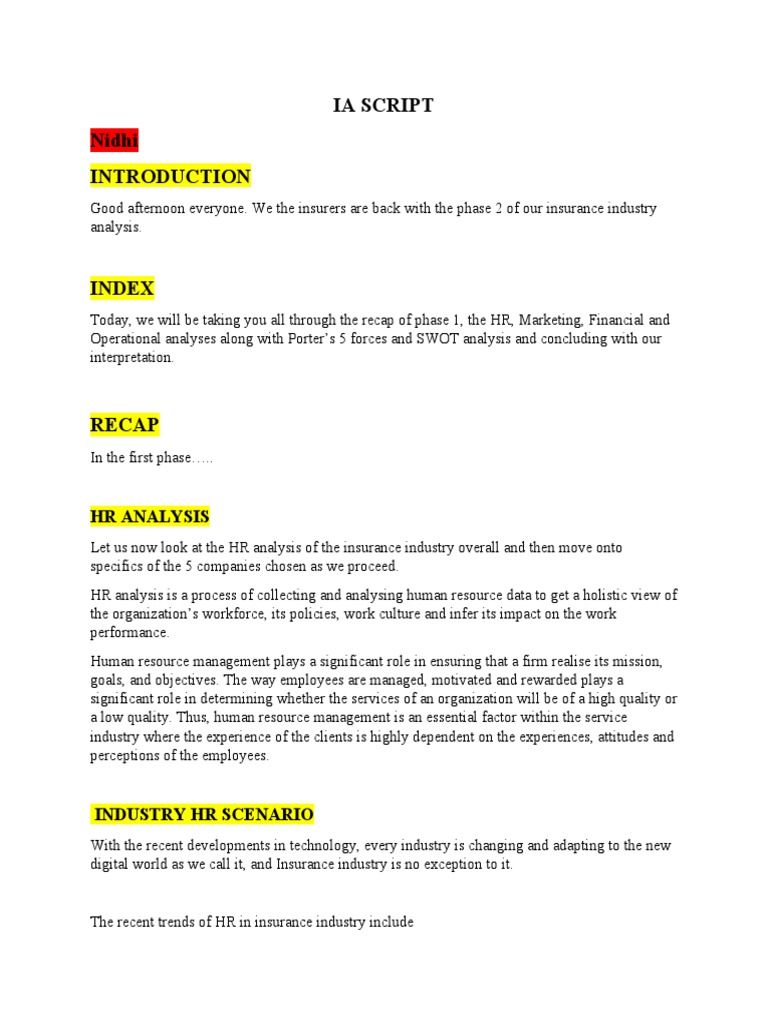 IA Script - Phase 2 | PDF | Insurance | Equity (Finance)