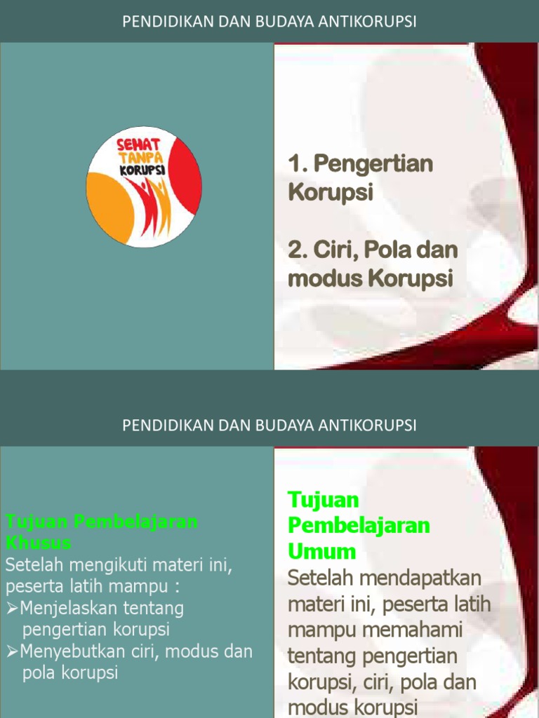 Pengertian, Ciri, Pola Dan Modus Korupsi | PDF | Ilmu Sosial | Hukum