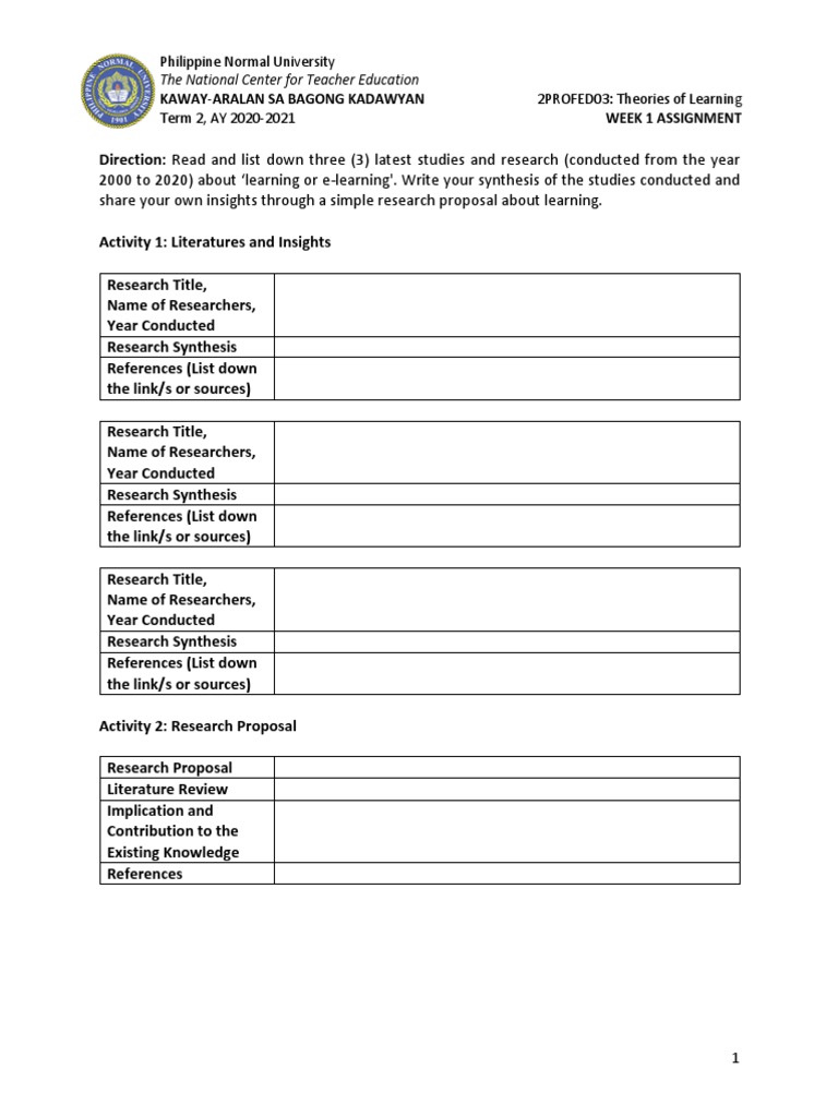 Week 1 Assignment | PDF