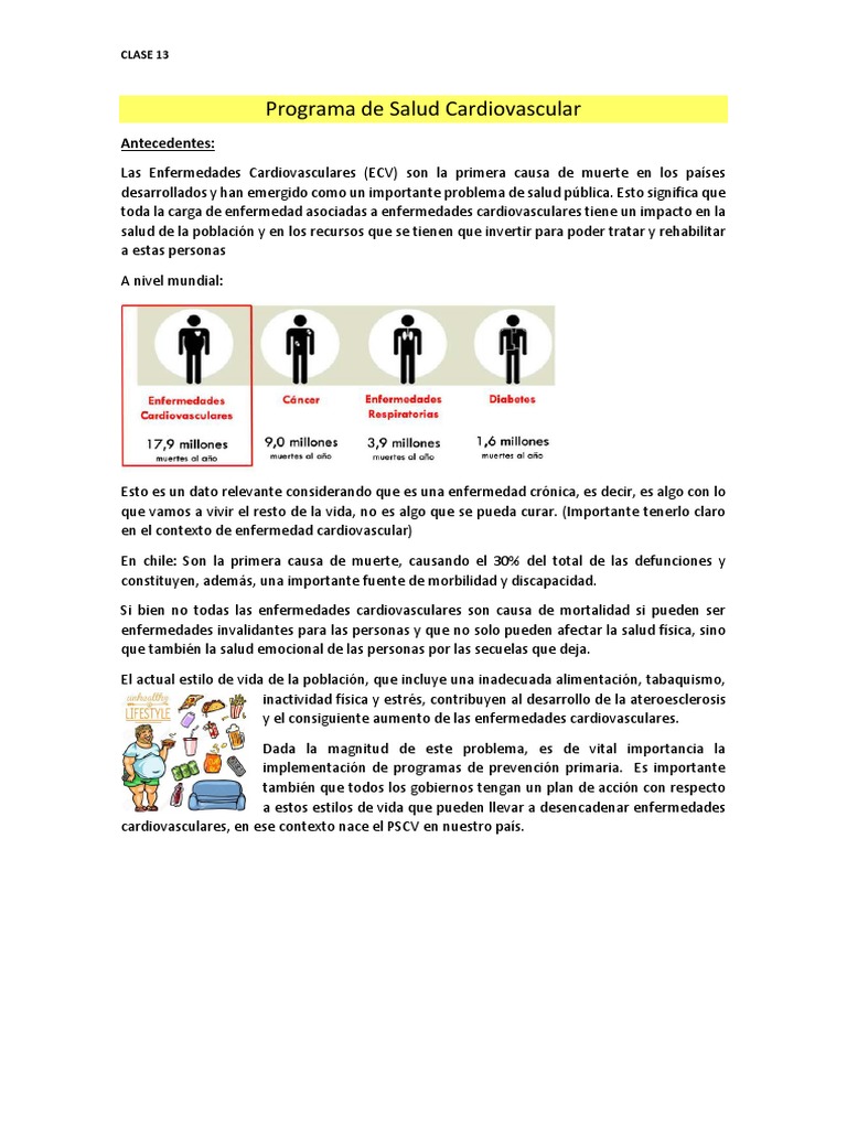 CLASE 13 - Programa de Salud Cardiovascular PDF | PDF | Enfermedades ...