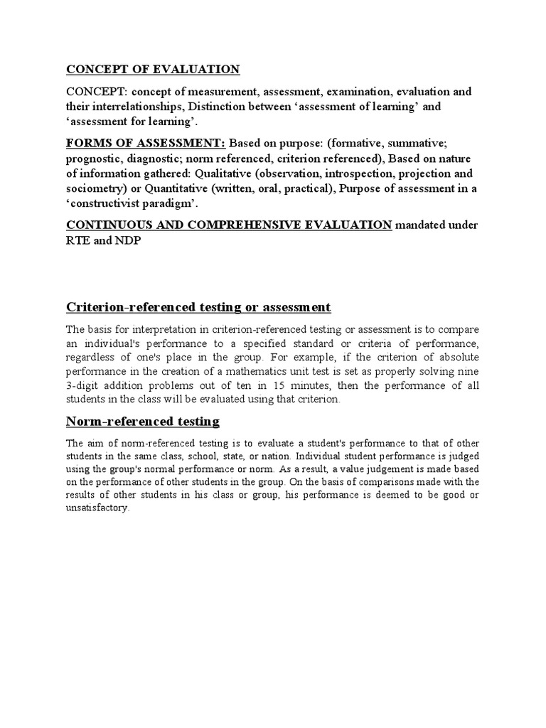 CRT-NRT, CONCEPT - Measuement, Test, Examination, Evaluation | PDF ...