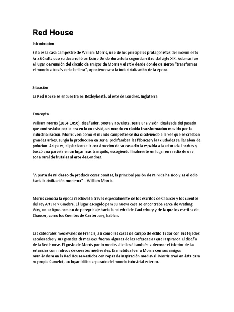 Red House | PDF | William Morris | Edades medias
