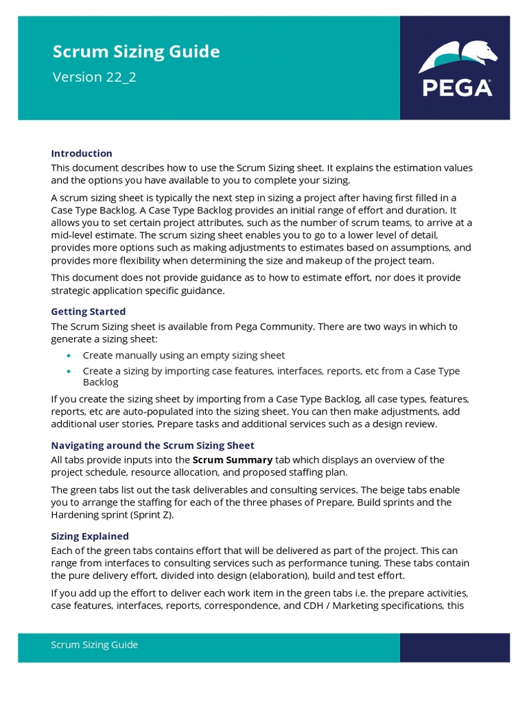 Scrum Sizing Sheet Guide | PDF | Scrum (Software Development) | Computing