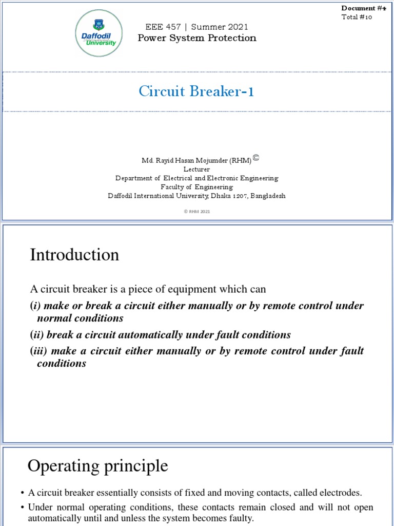Circuit Breaker-1 | PDF | Electric Arc | Electrical Resistance And ...