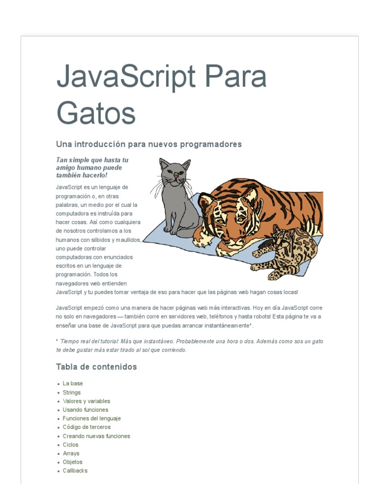 JavaScript para Gatos | PDF | Script Java | Lenguaje de programación